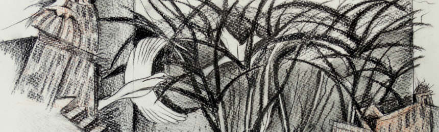 Scapes of Reminiscence : Charcoal Drawings | Rekha Bhatnagar